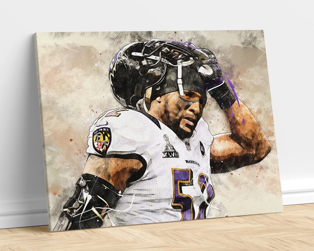 Ray Lewis Poster Baltimore Ravens Hand Drawn Poster Canvas Art Print ...