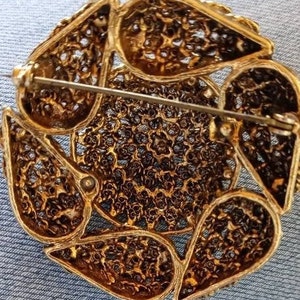 Vintage Tiered Gold Tone Circle Brooch - Etsy