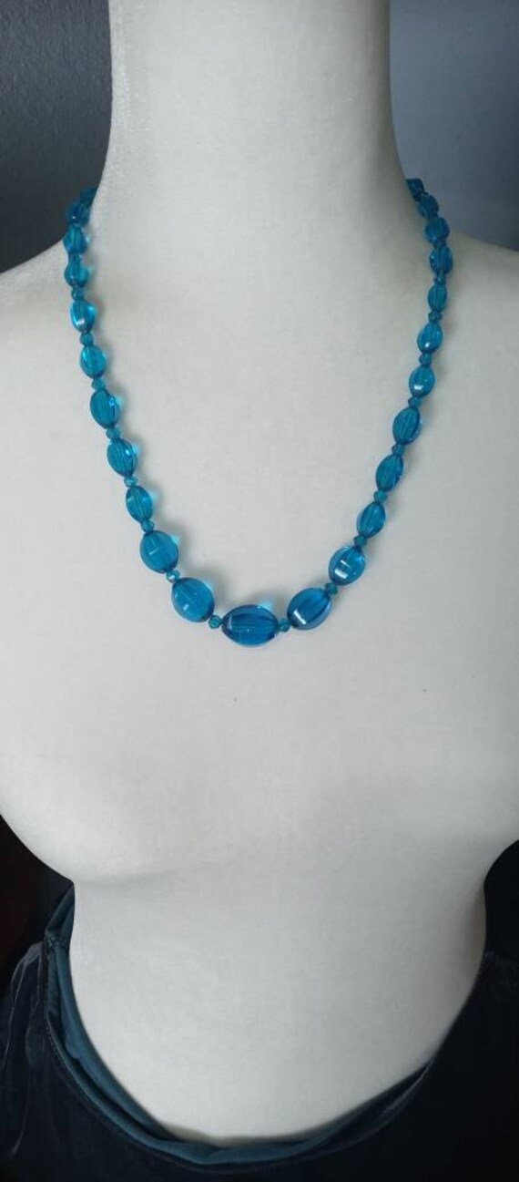 Vintage 1940's Light Blue Fancy Cut Czech Glass Bead … - Gem