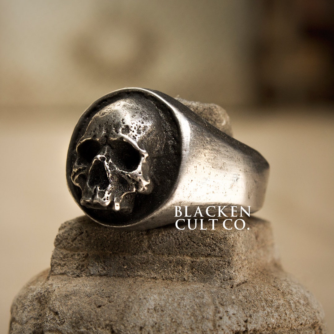 OBLIVION Ring (handmade Gothic Ring • 925 Silver & Gold Skull Ring) - Etsy
