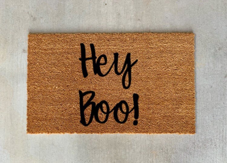 Hey Boo Doormat Welcome Mat Cute Doormat Cute Gift Home | Etsy