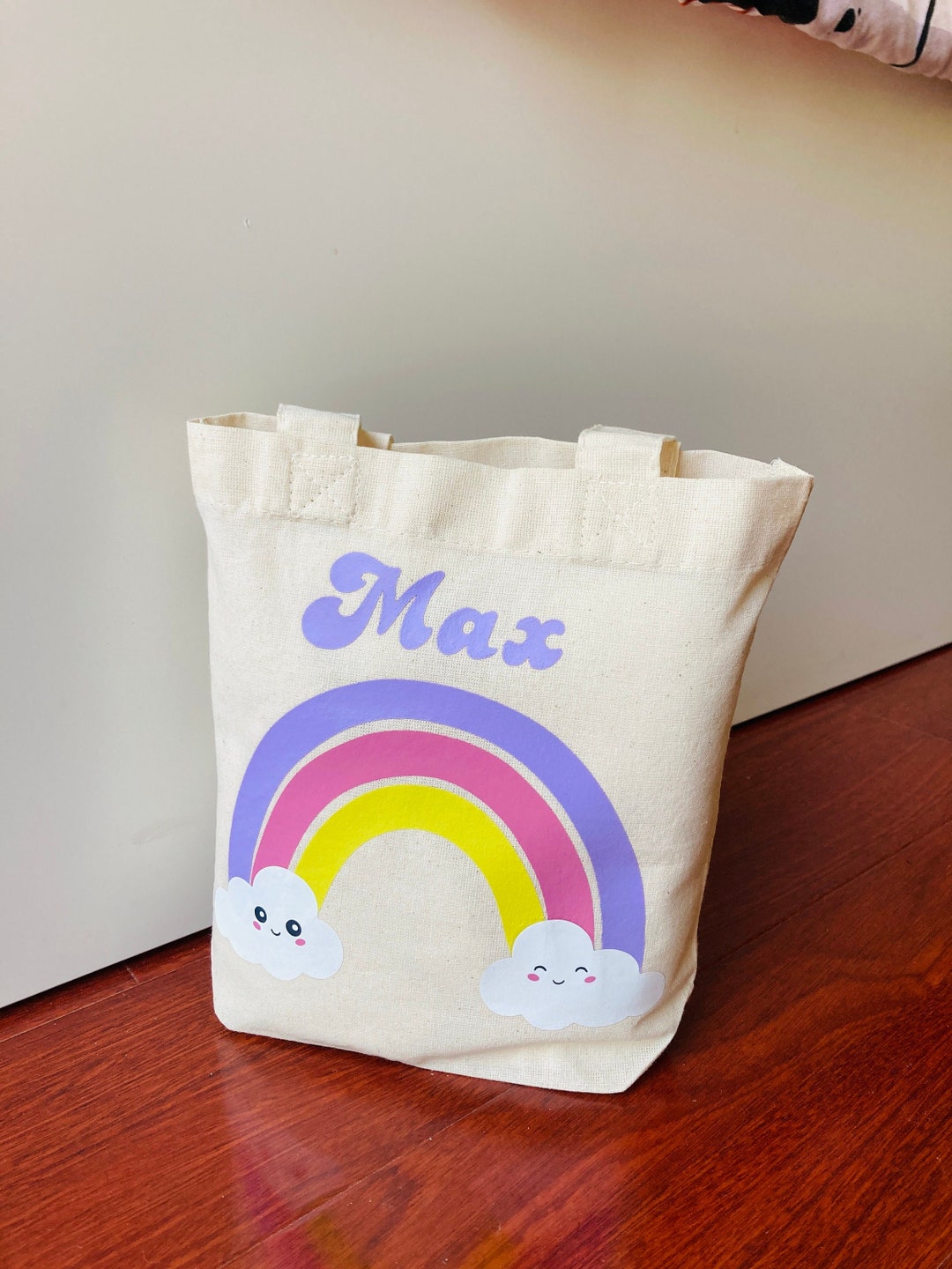 Personalized Rainbow Tote Bag for Kids, Custom Gifts for Girls, Custom ...