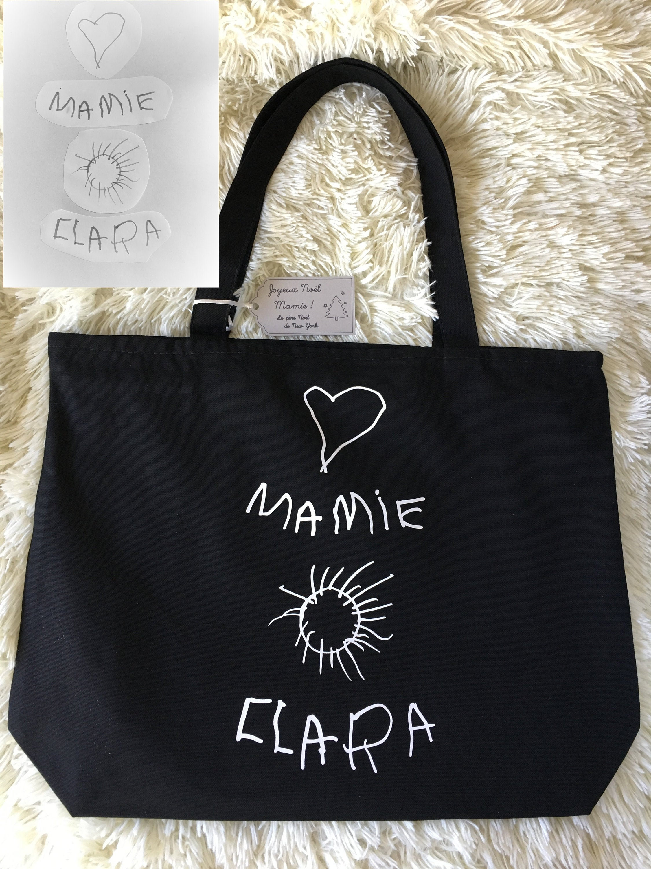 Personalized Tote Bag, Kid Drawing, Custom Drawing Tote Bag, Kids Art ...