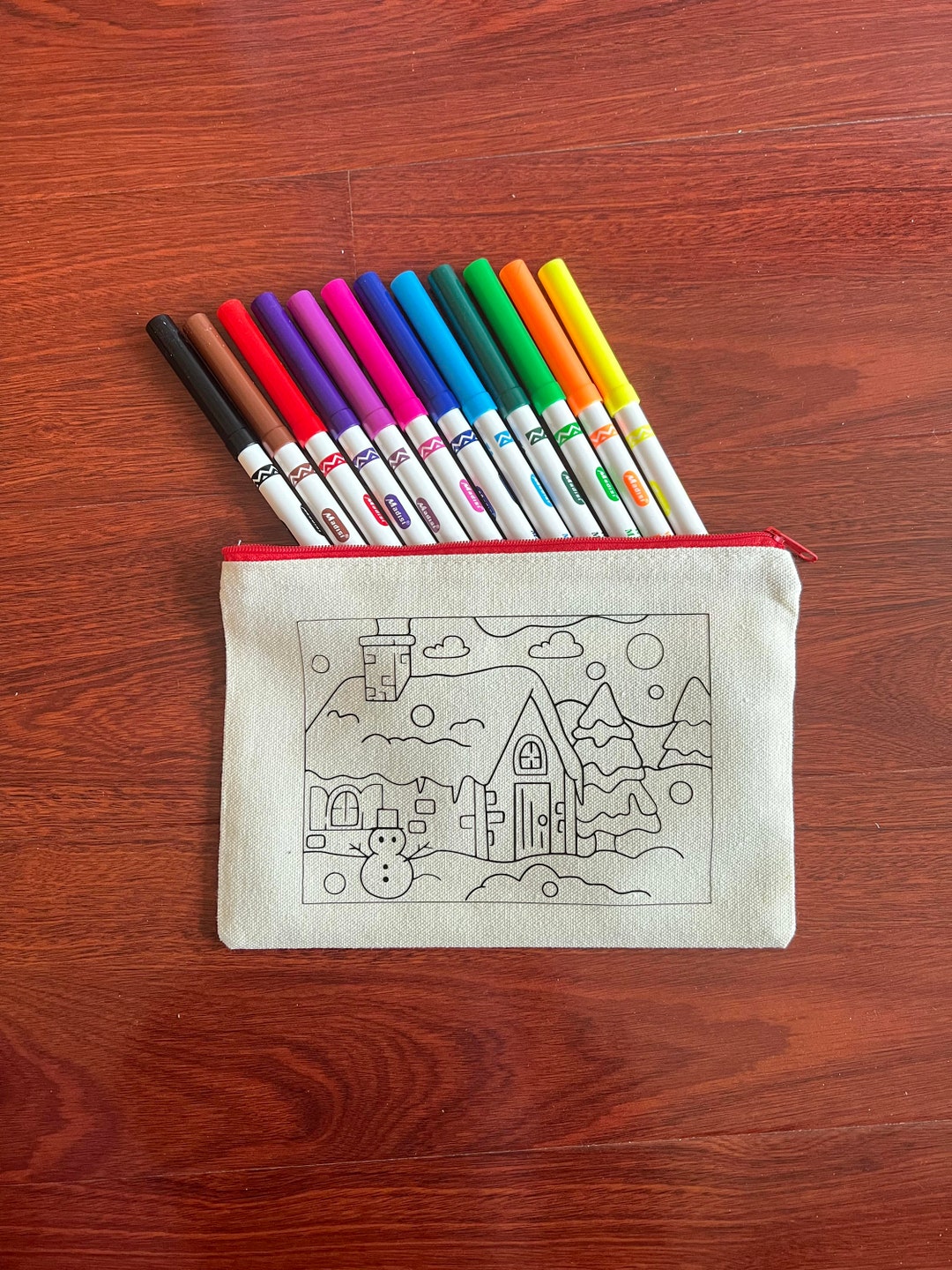 Personalized Coloring Pouch, Gift for Class, Christmas Pouches, Gift ...