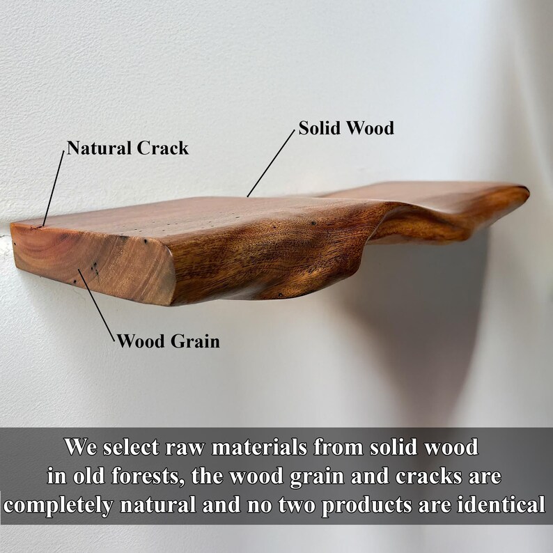 Wavy Wall Shelf Live Edge Floating Shelf Bathroom Shelves Corner Shelf ...