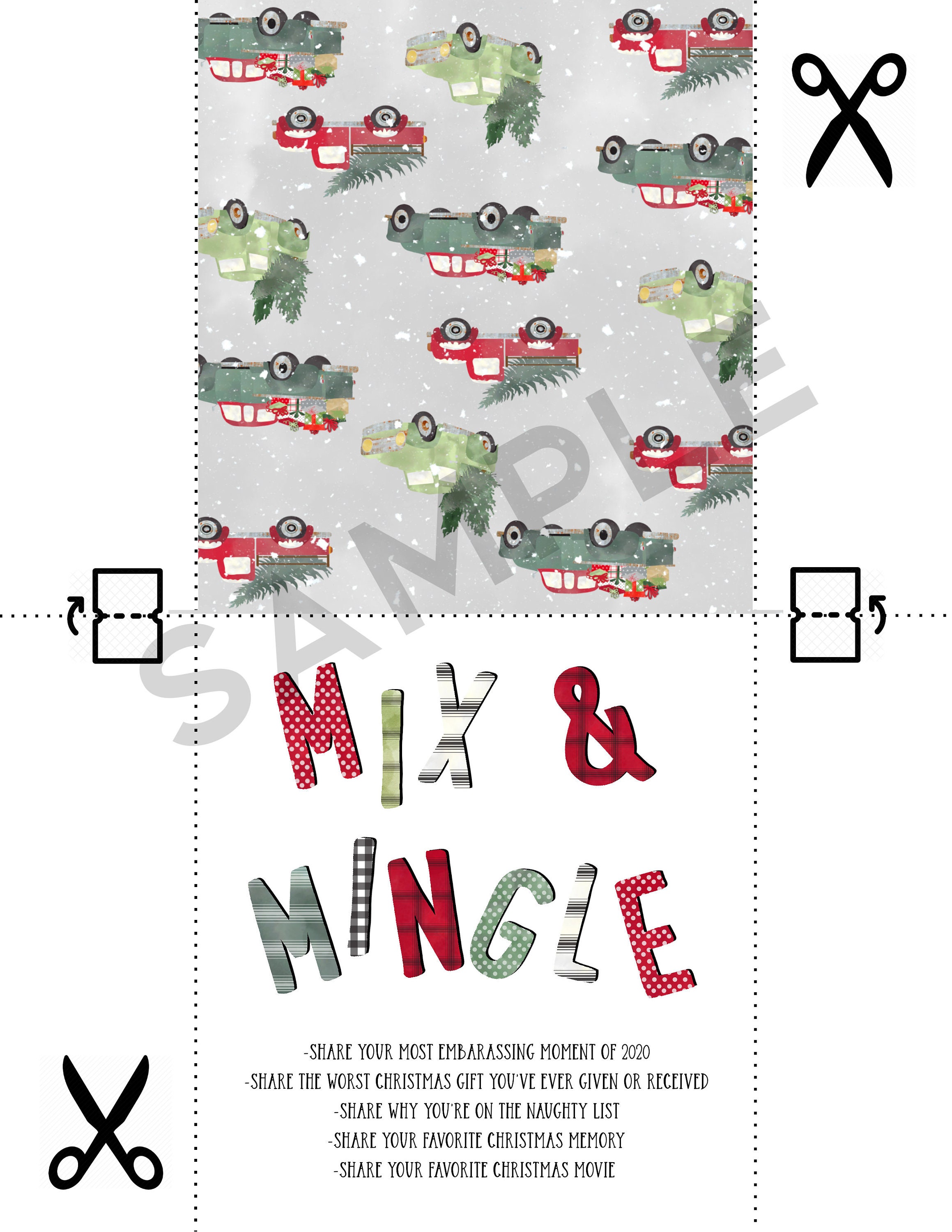 Mix and Mingle Christmas Game INSTANT DOWNLOAD Mix and - Etsy UK