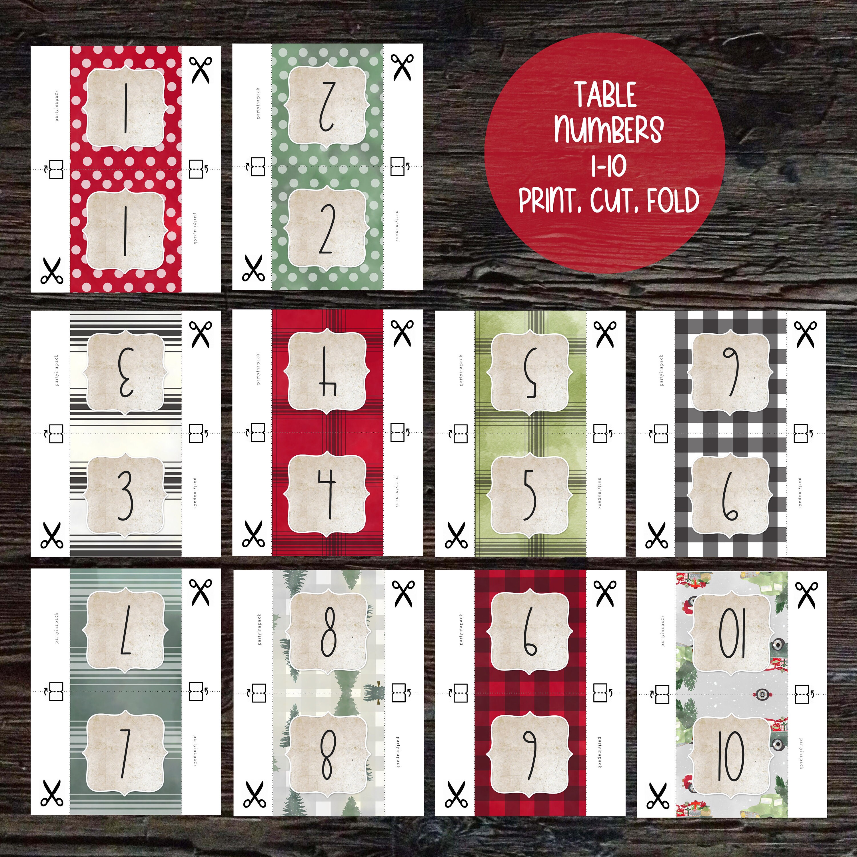 Table Numbers INSTANT DOWNLOAD Christmas Party Table Numbers Etsy Espa a