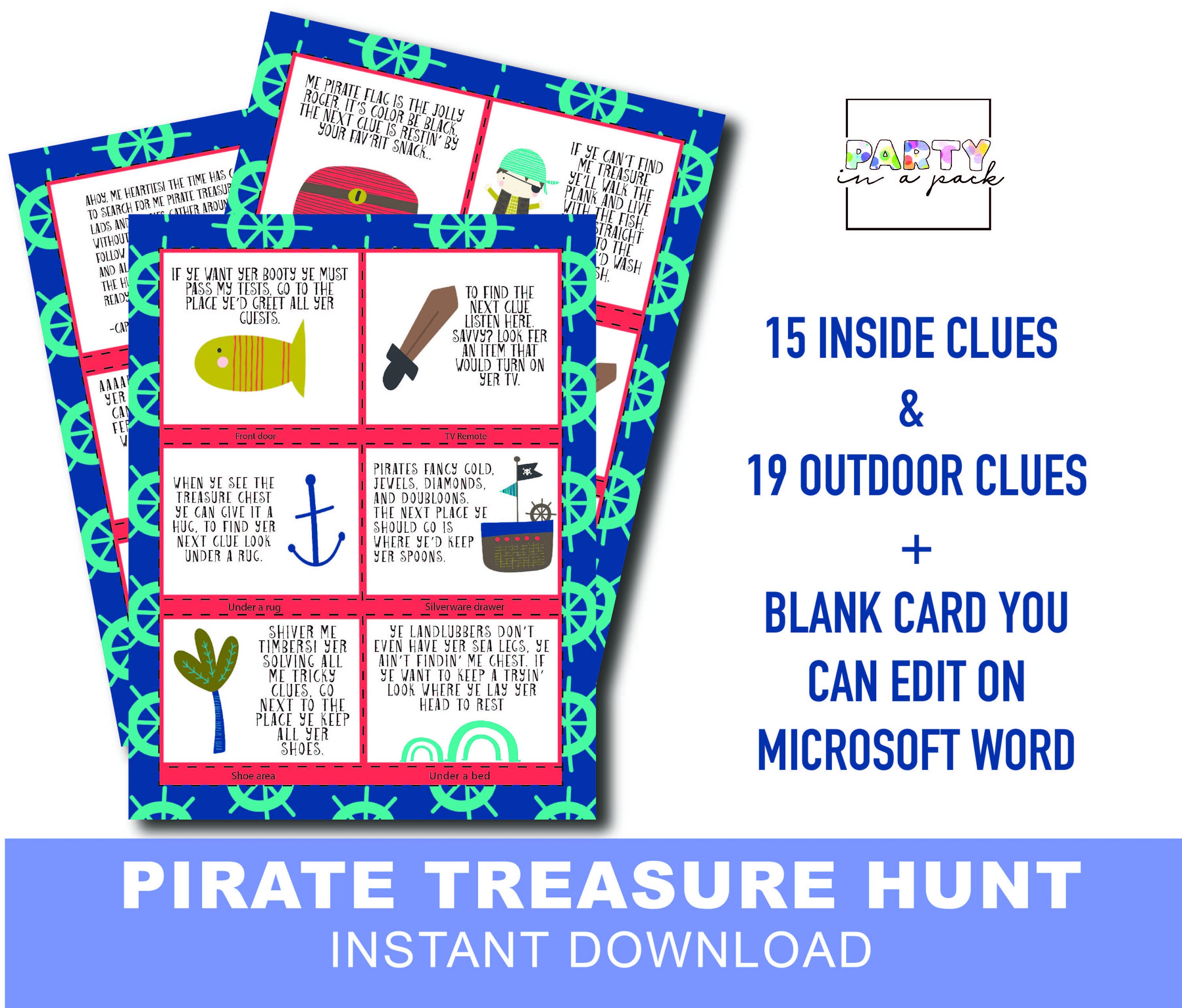 Treasure Hunt Ideas Treasure Hunt Clues for Kids Outdoor Scavenger Hunt ...