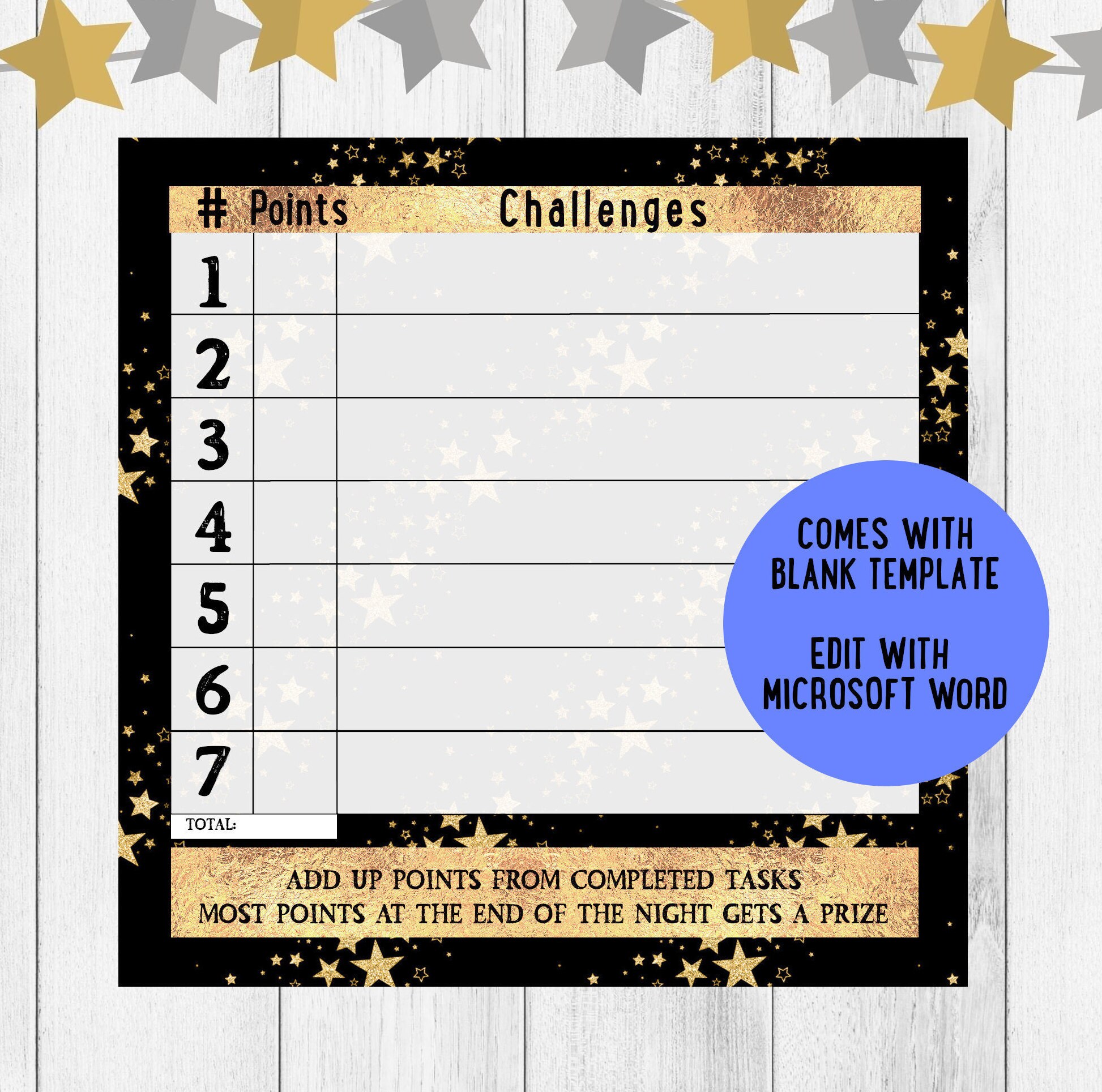 New Years Challenge Card Game INSTANT DOWNLOAD - New Years Eve Party ...