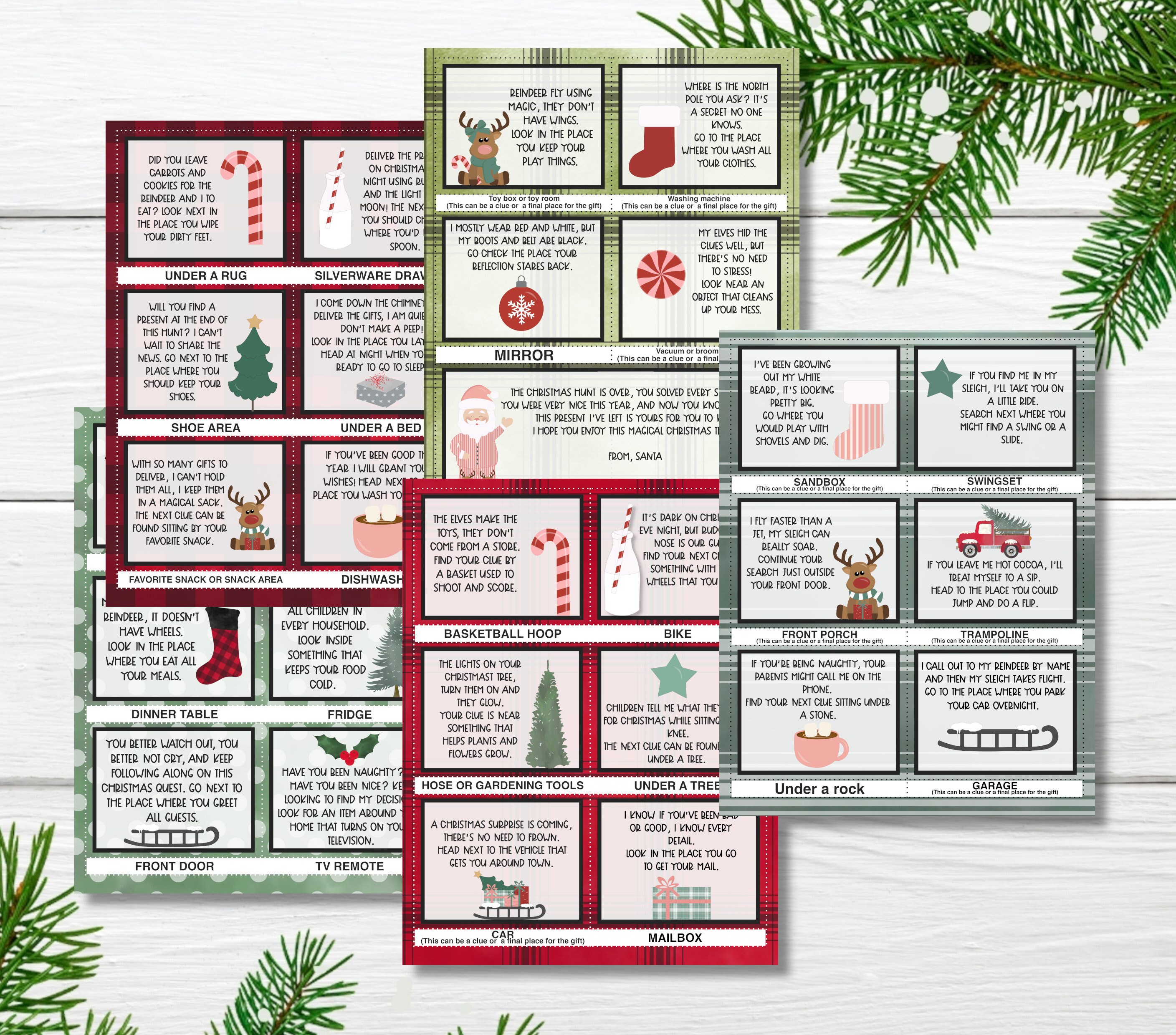 Christmas Scavenger Hunt - Instant Download - Christmas Hunt for Clues ...