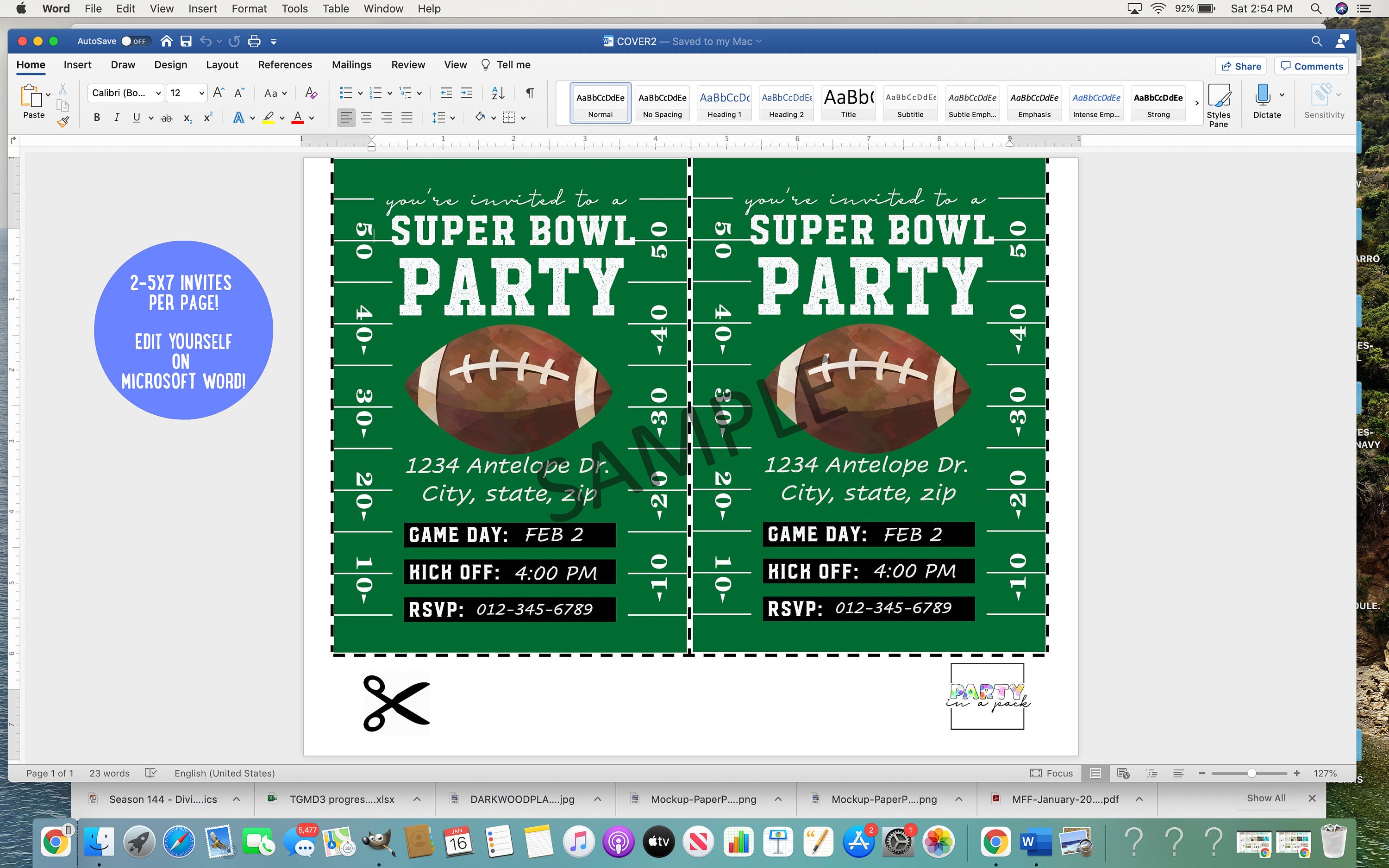 Virtual Super Bowl Party Pack - INSTANT DOWNLOAD - Zoom Super Bowl ...