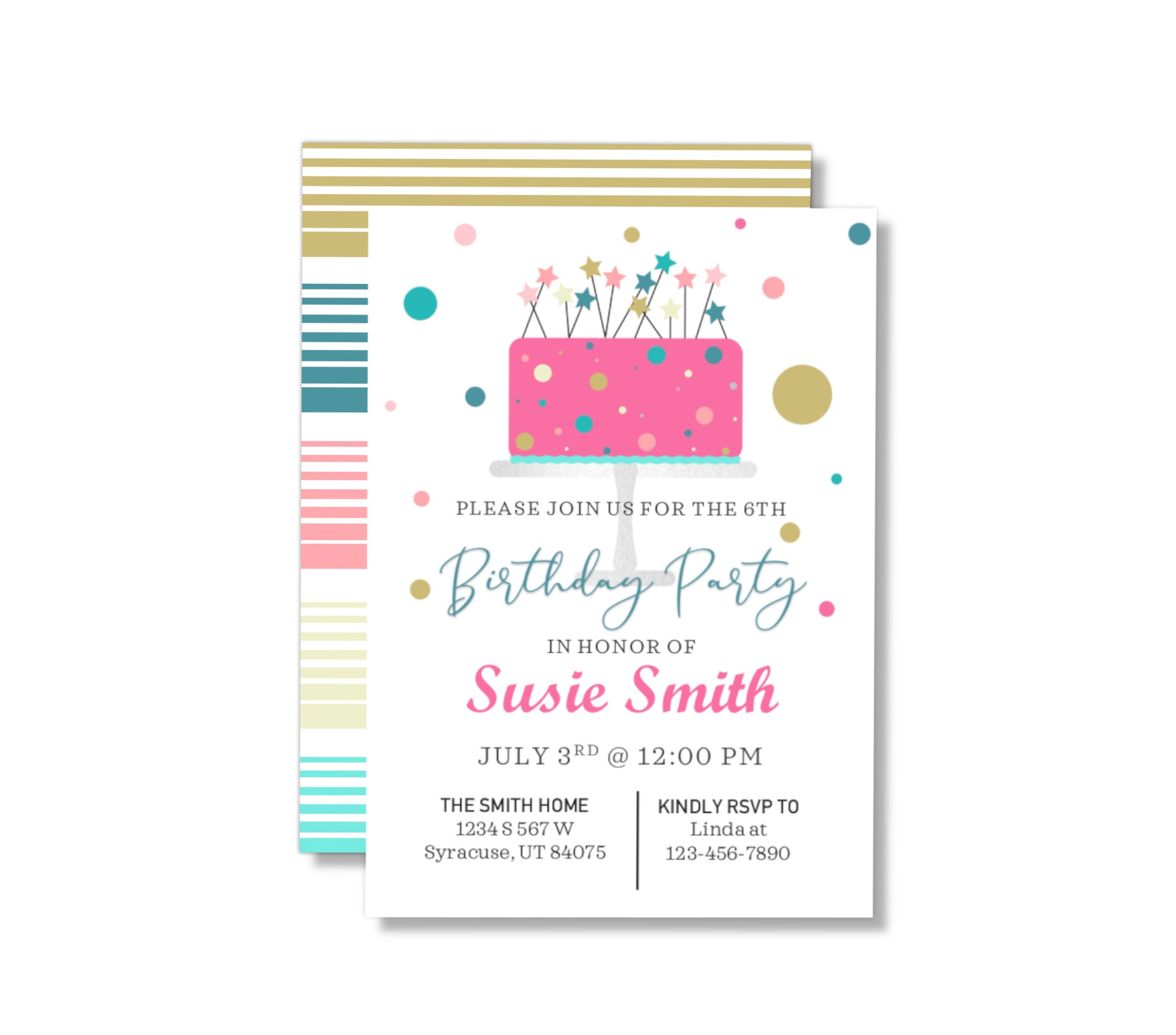 Girls Birthday Invitations - Birthday Invitation for Kids - Kids ...