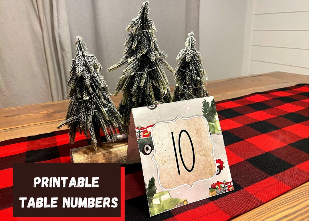 Table Numbers - Christmas Party Table Decorations - Party Centerpieces ...