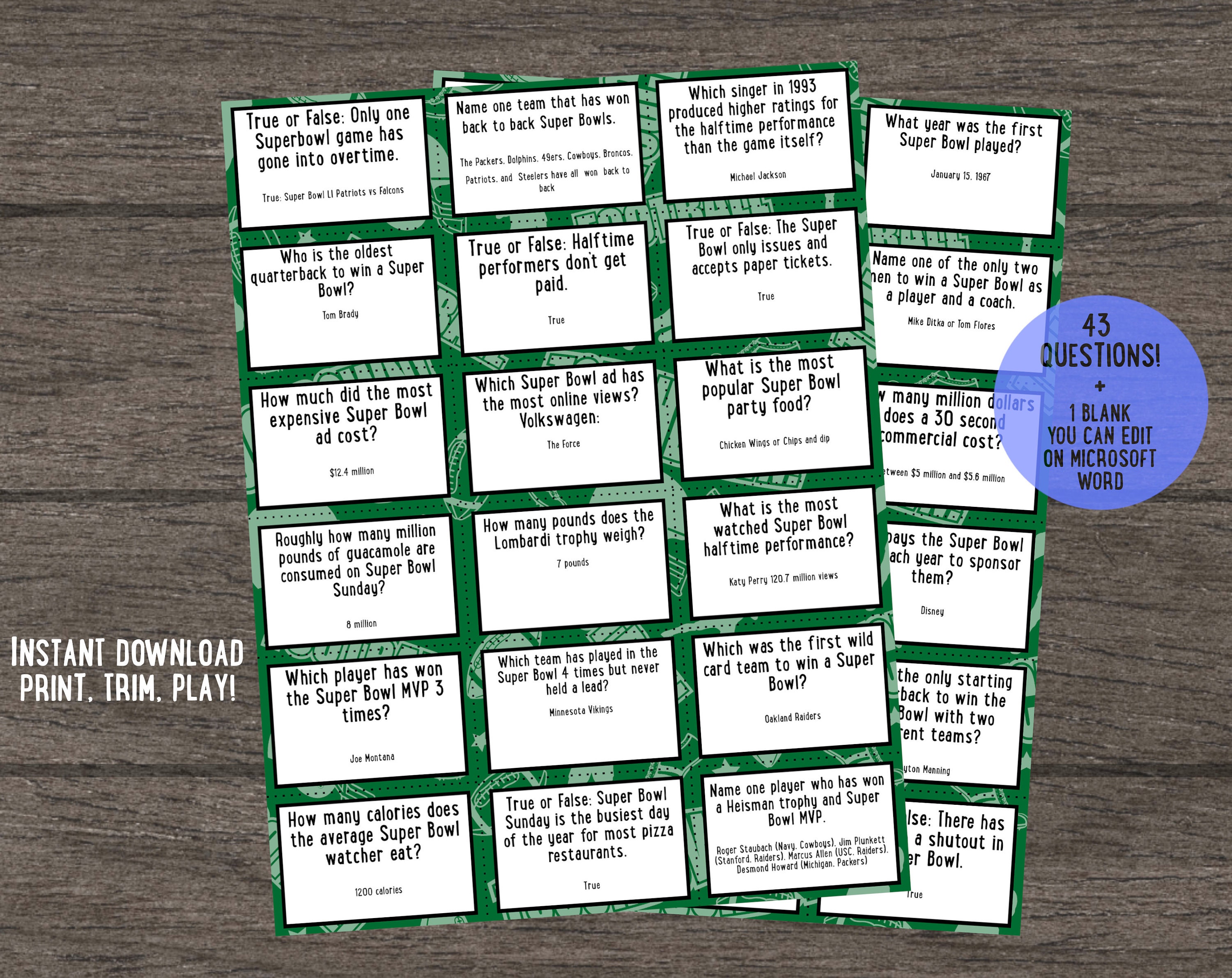 Super Bowl Party Pack - INSTANT DOWNLOAD - Super Bowl Ideas - Super ...