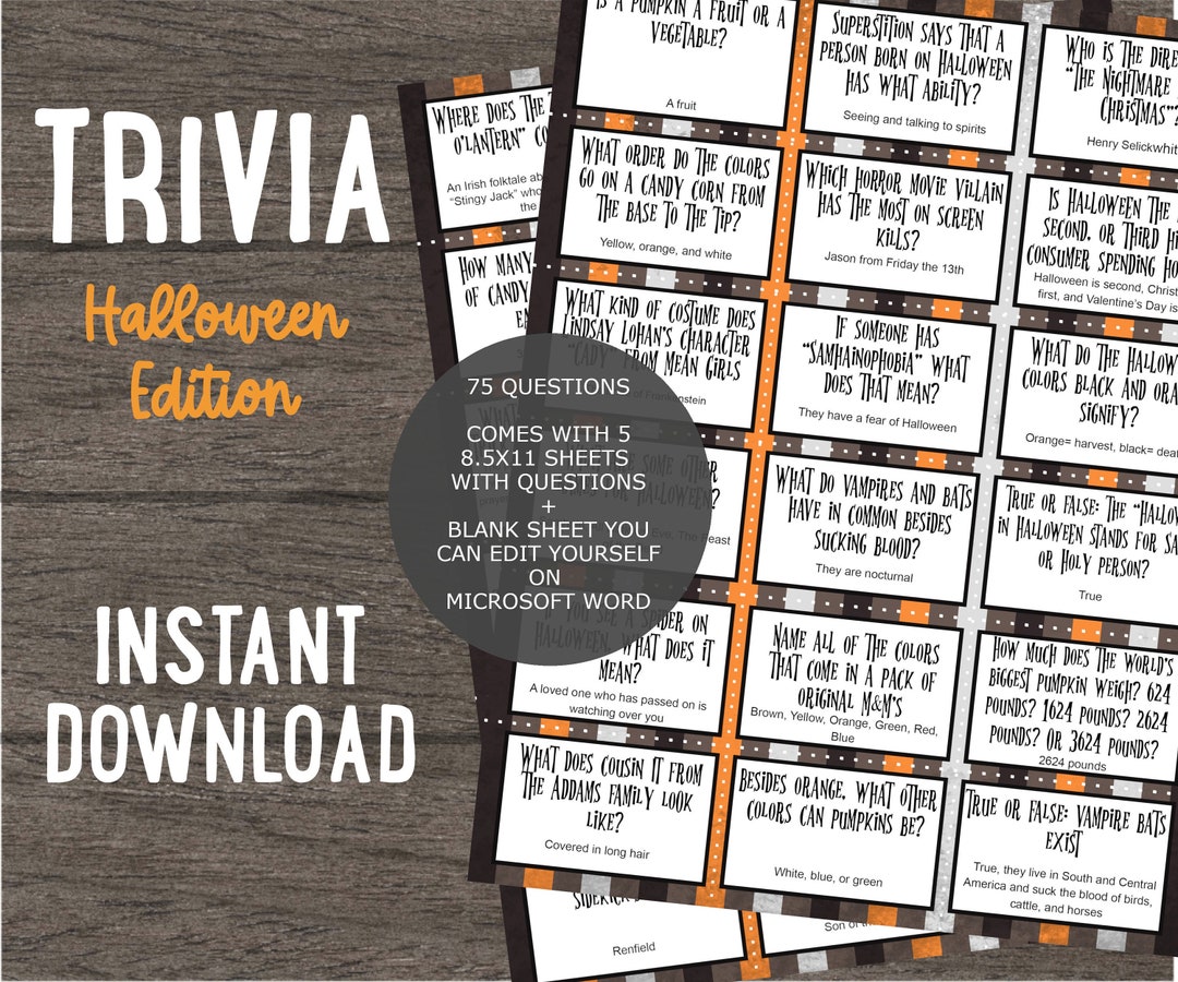 Halloween Games - Halloween Trivia - Halloween Activities - Halloween ...