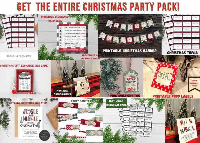 Mix and Mingle Christmas Game INSTANT DOWNLOAD Mix and Mingle Christmas ...