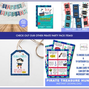 Pirate Birthday Party - Pirate Treasure Hunt - Pirate Theme Party ...