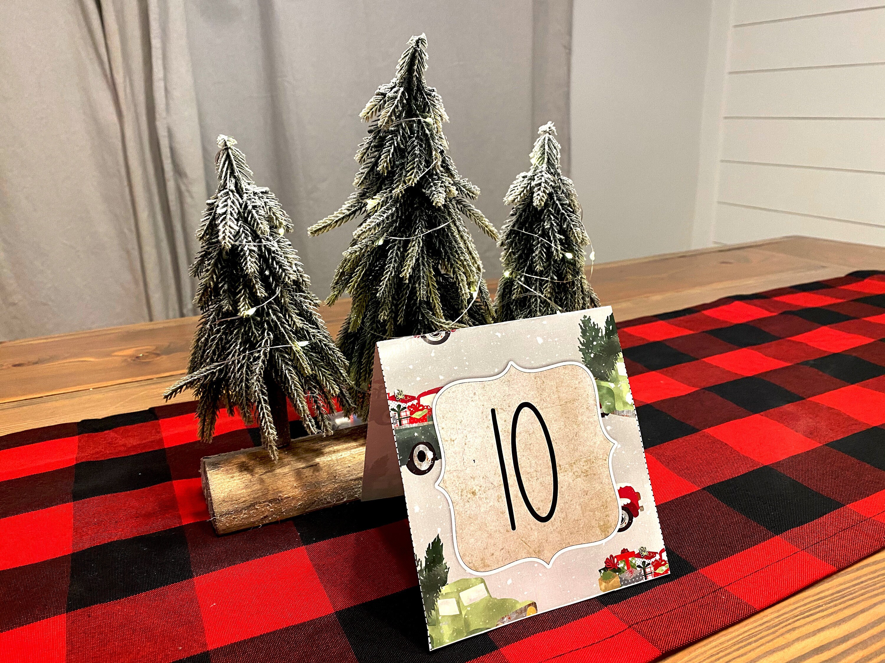Table Numbers INSTANT DOWNLOAD - Christmas party table numbers - Farm ...