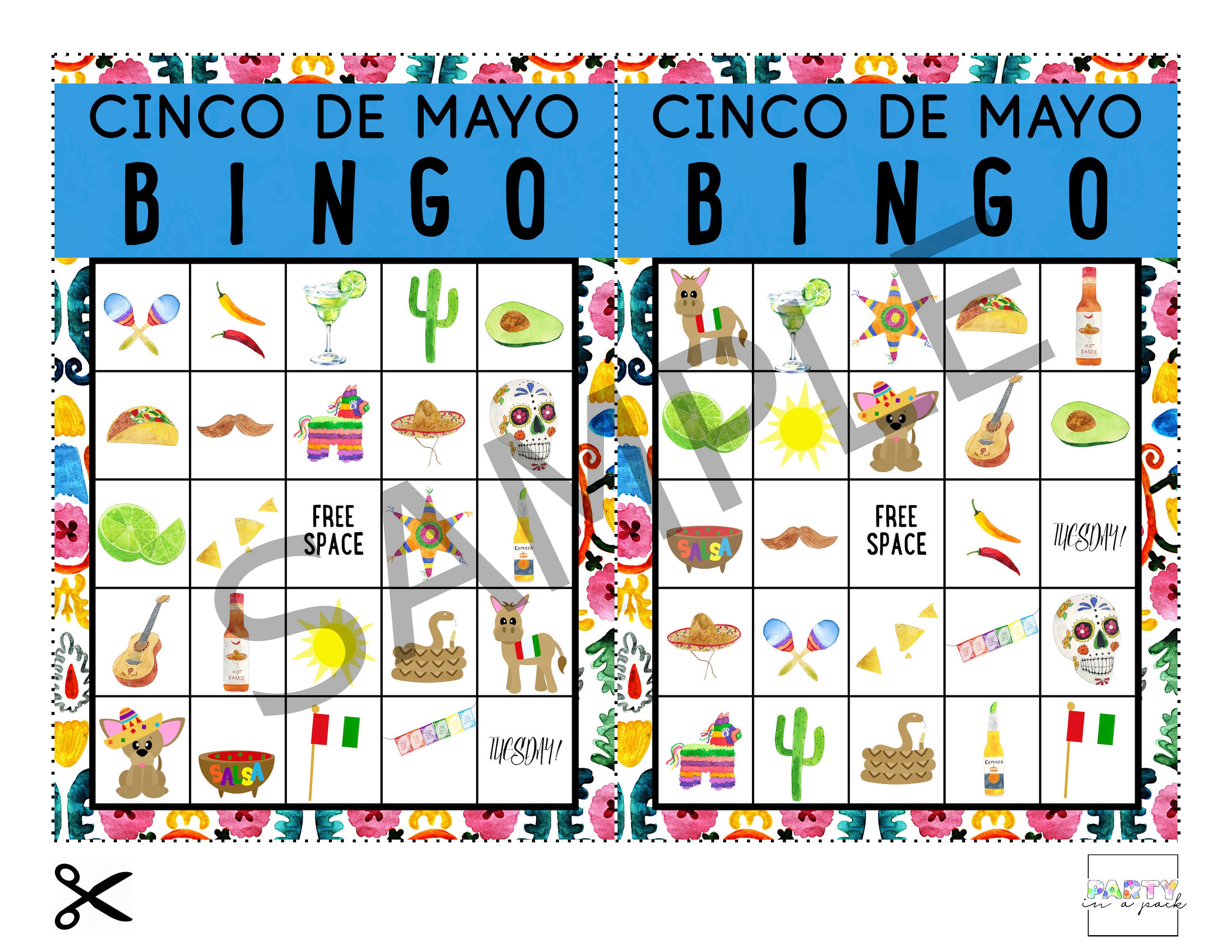 Cinco De Mayo Bingo - Cinco De Mayo Games - Cinco De Mayo Party Ideas ...