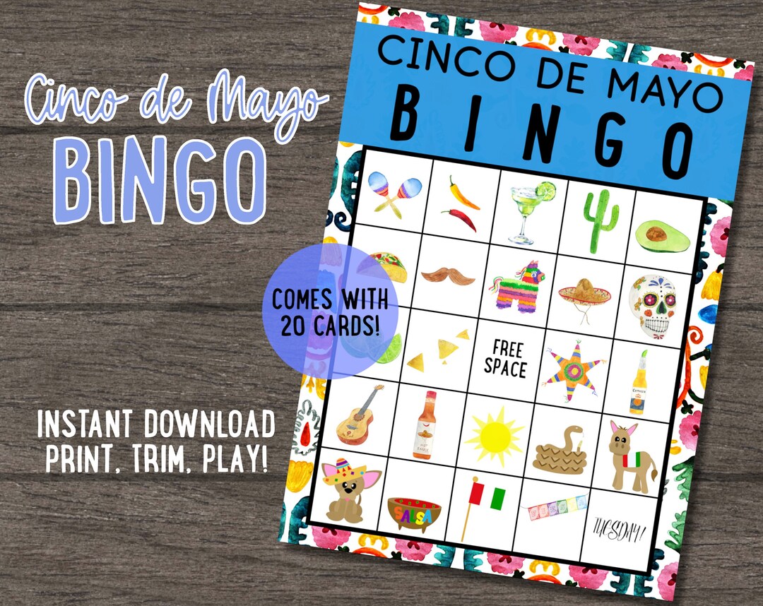 Cinco De Mayo Bingo - Cinco De Mayo Games - Cinco De Mayo Party Ideas ...