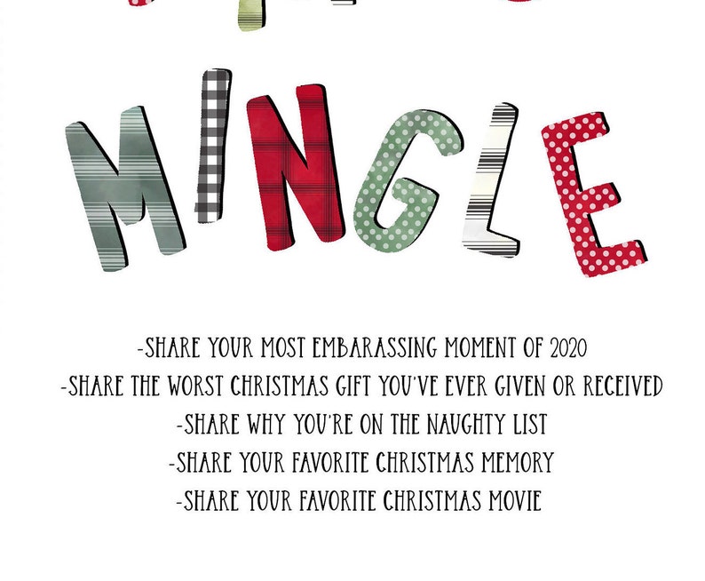 Mix and Mingle Christmas Game INSTANT DOWNLOAD - Mix and Mingle ...