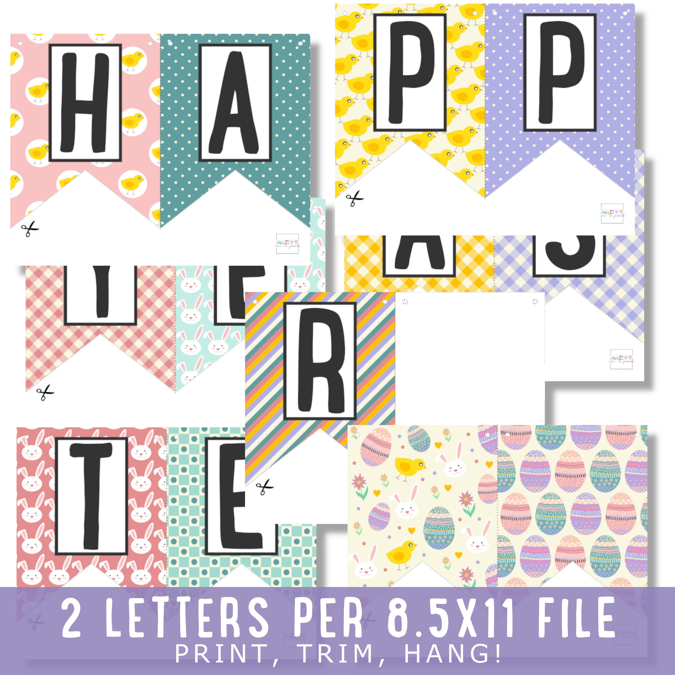 Easter Banner Printable, Digital Download, Easter Decor, Easter ...