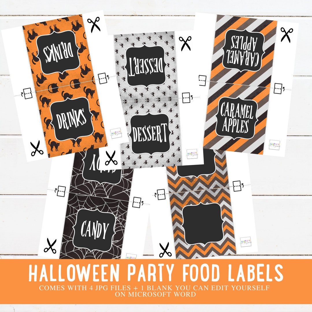 Halloween Food Tent Cards - Halloween Labels - Editable Halloween ...