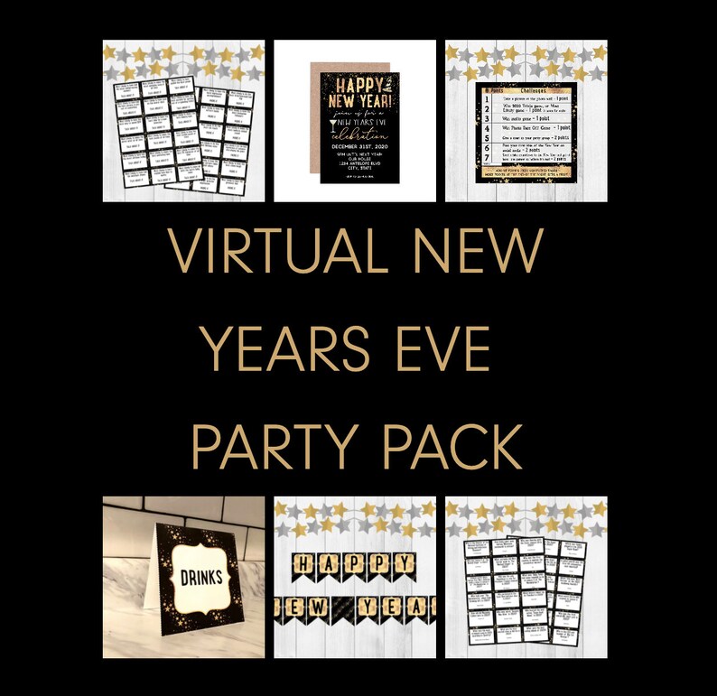 Virtual New Years Eve Party Pack - INSTANT DOWNLOAD - New Years Eve ...