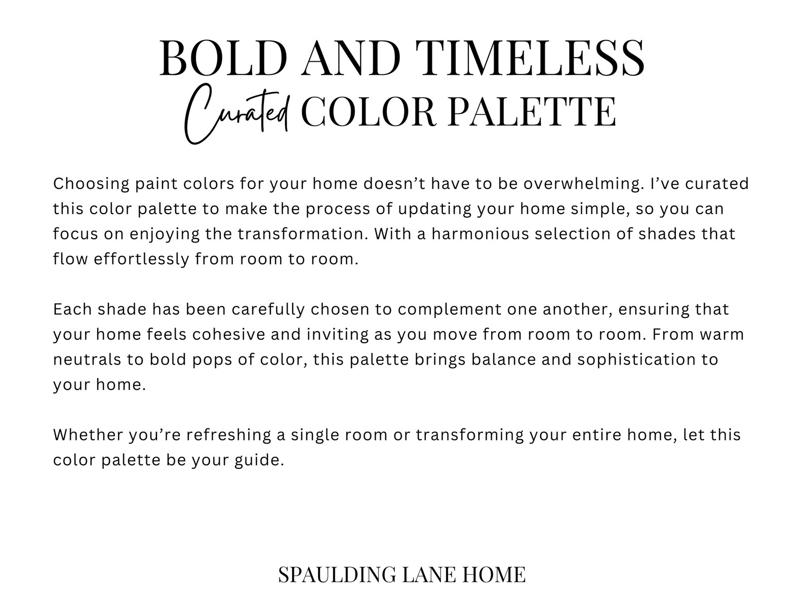 Bold and Timeless Curated Paint Color Palette, Bold Paint Colors ...