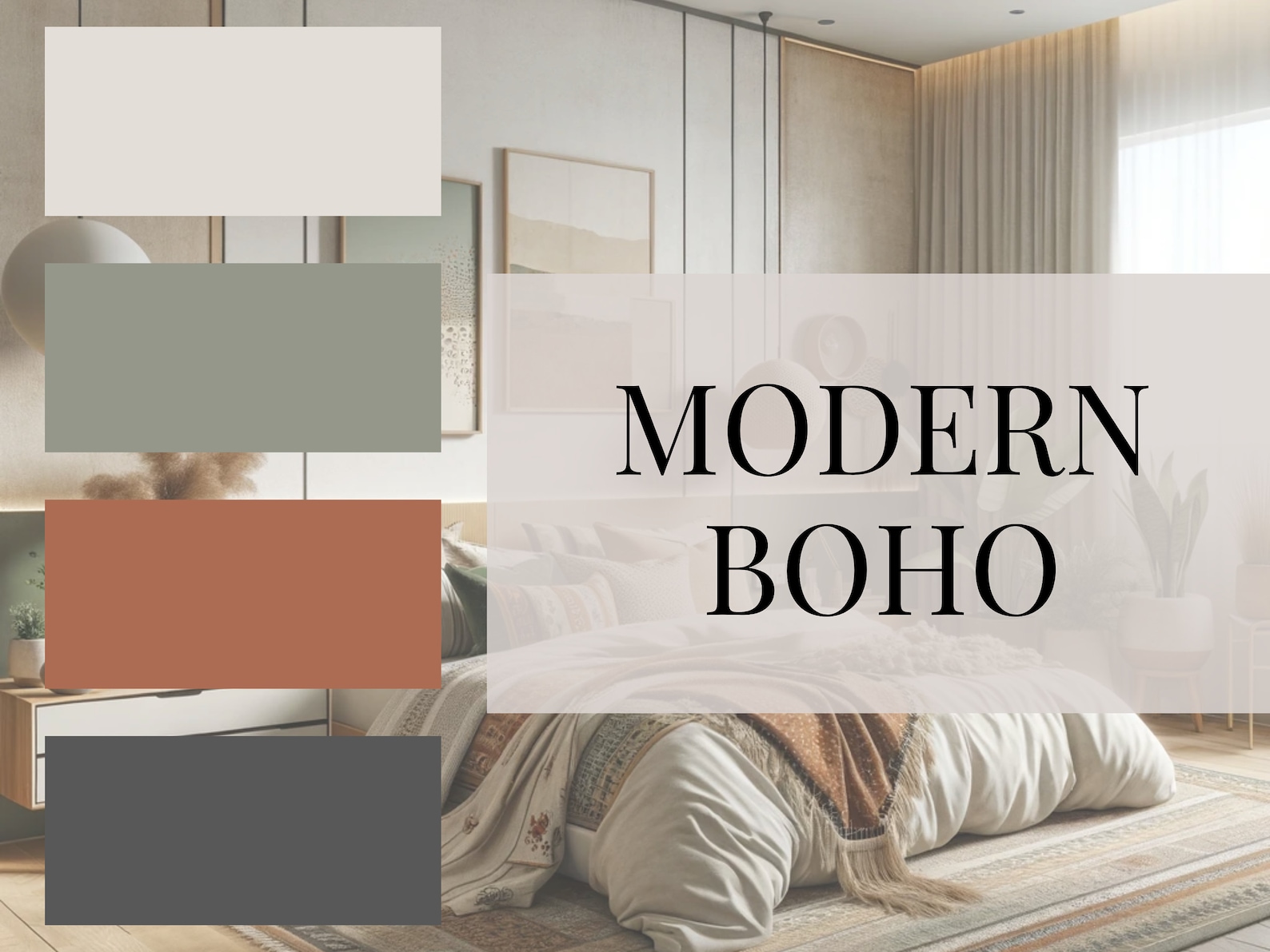 Curated Modern Boho Whole Home Color Palette Guide, Interior Paint ...
