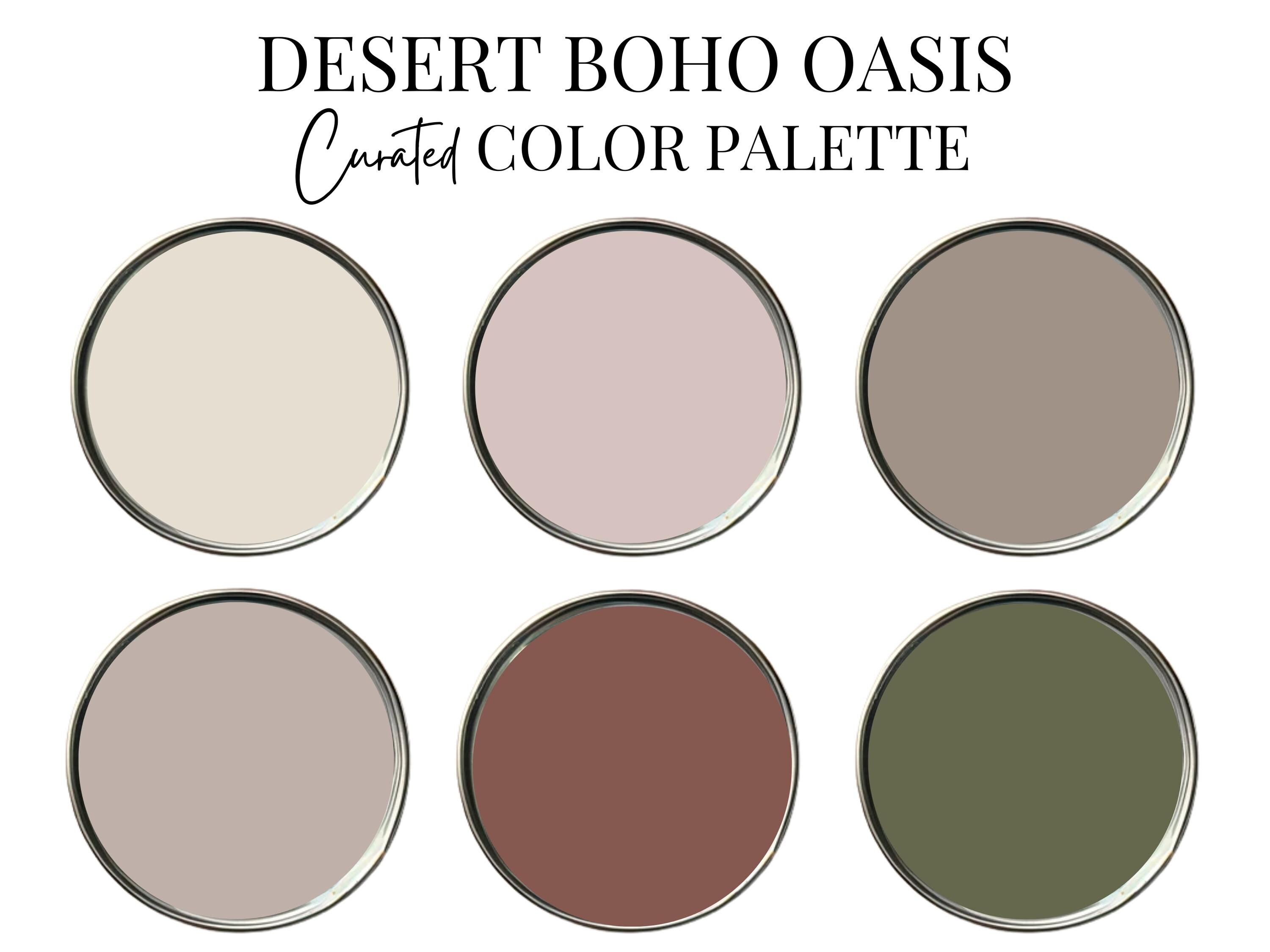 Desert Boho Oasis Curated Color Palette, Paint Color Scheme, Boho Paint ...