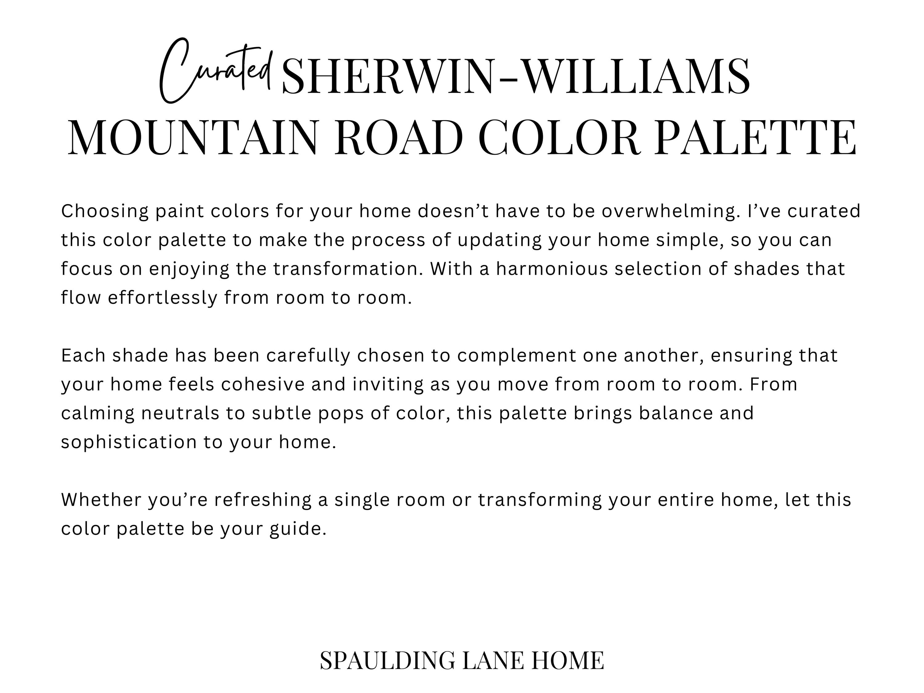 Sherwin-williams Mountain Road Color Palette, Mountain House, Neutral ...