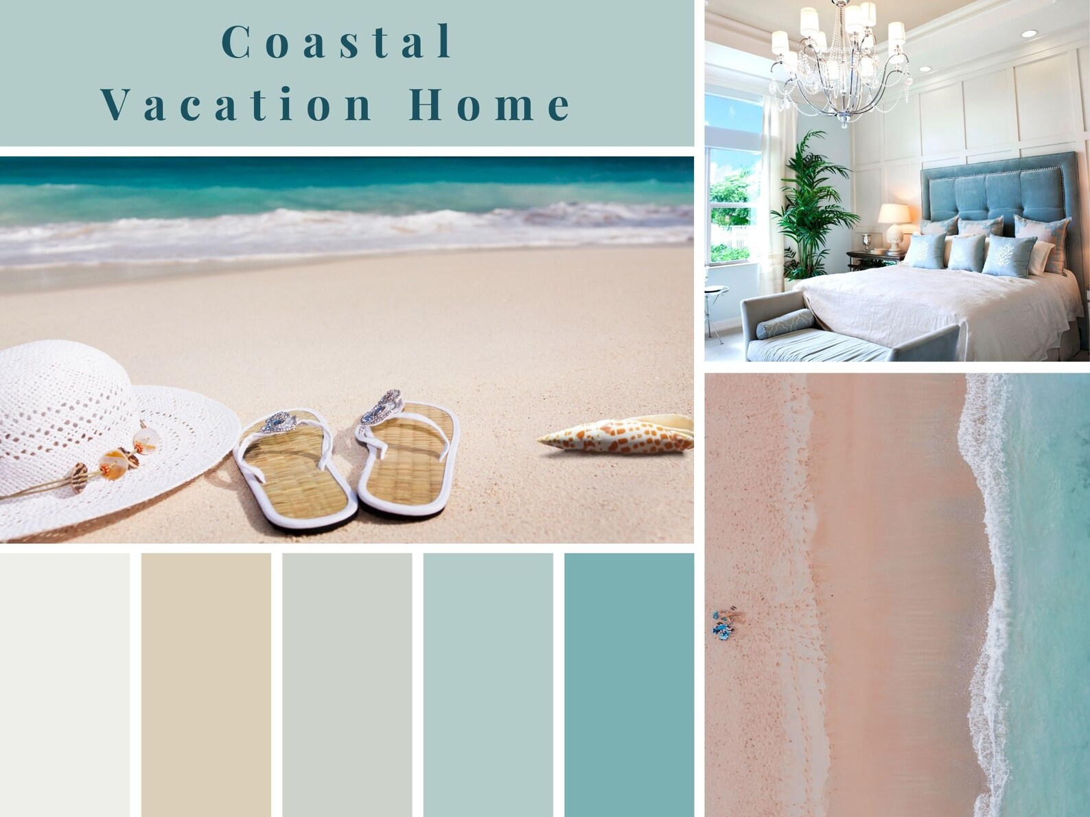 Coastal Paint Color Palette Coastal Vacation Home Beach Color Palette ...
