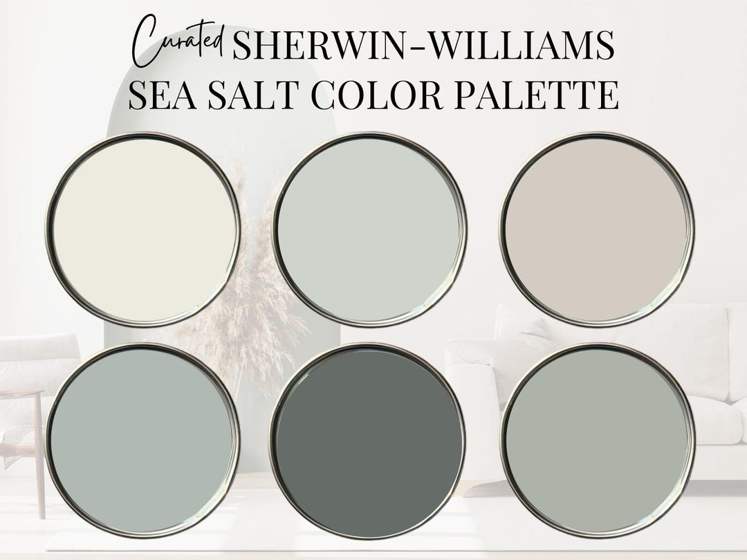 Sherwin Williams Sea Salt Color Palette, Calm Color Palette, Coastal ...