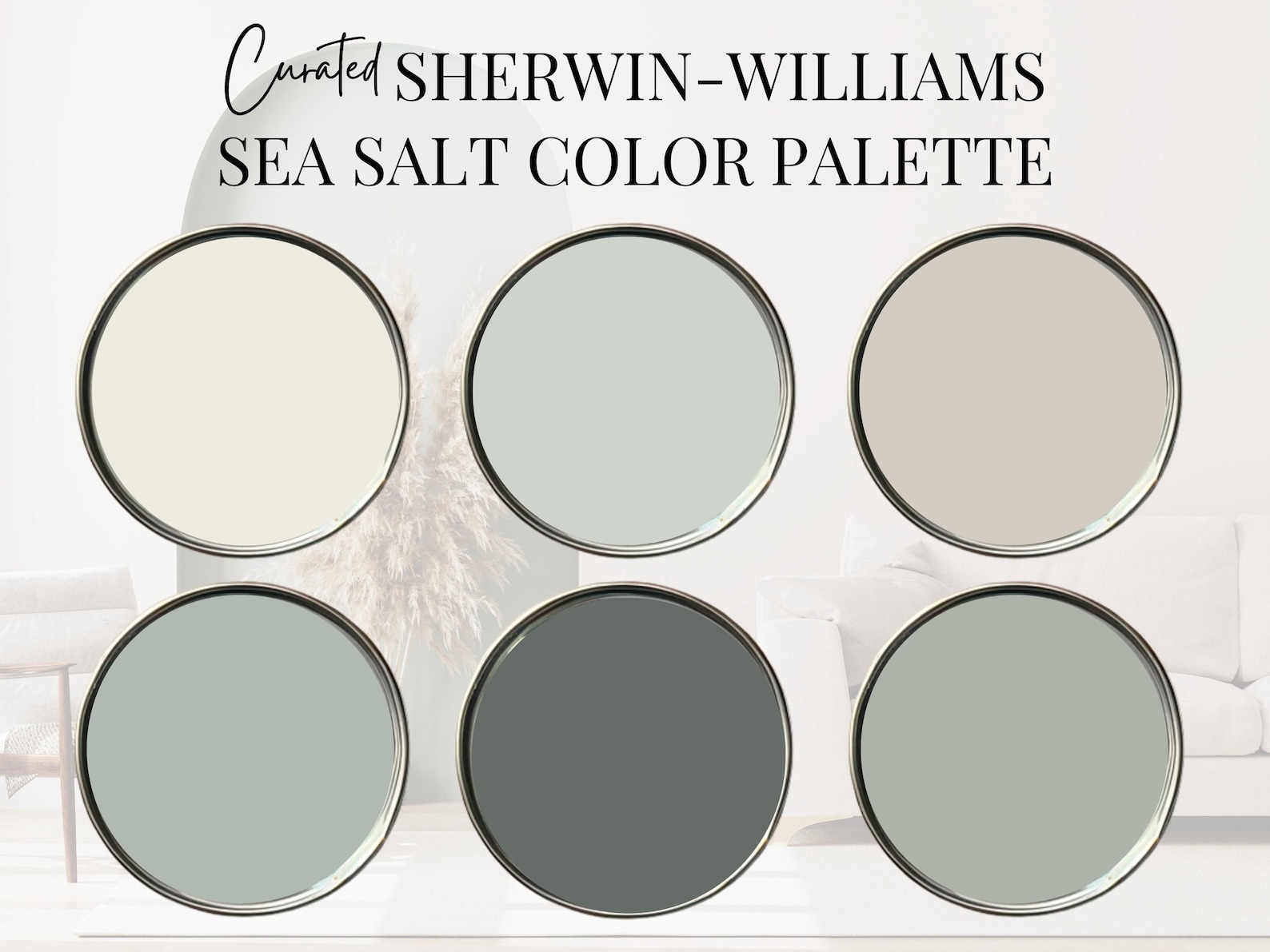 Sherwin Williams Sea Salt Color Palette, Calm Color Palette, Coastal ...