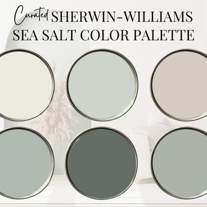 Sherwin Williams Sea Salt Color Palette, Calm Color Palette, Coastal ...