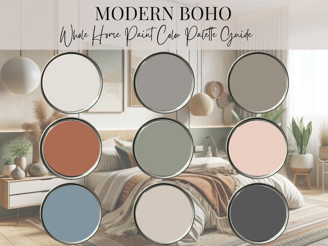 Curated Modern Boho Whole Home Color Palette Guide, Interior Paint ...