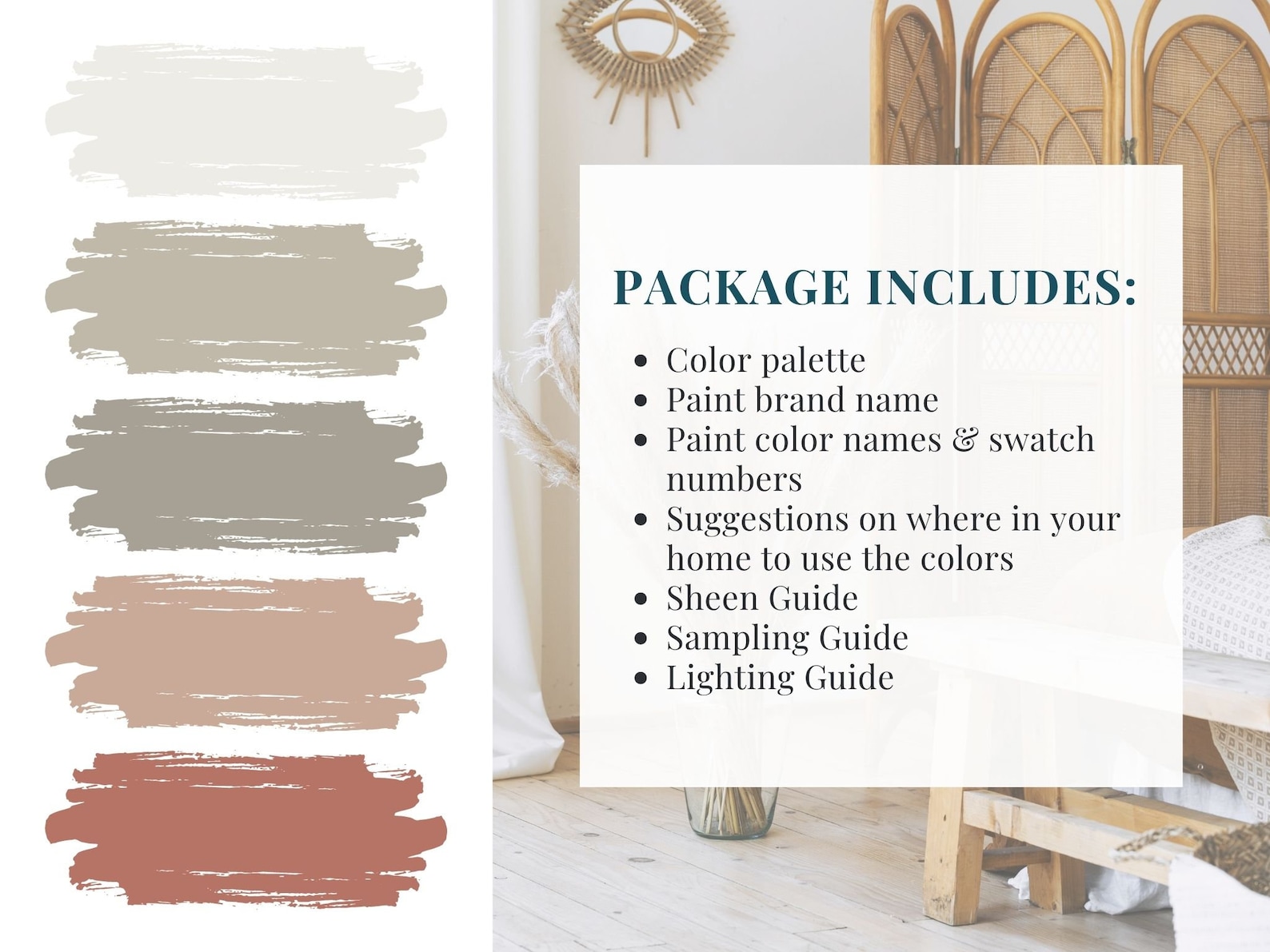 Earthy Boho Paint Color Palette, Interior Colors, Home Color Palette ...