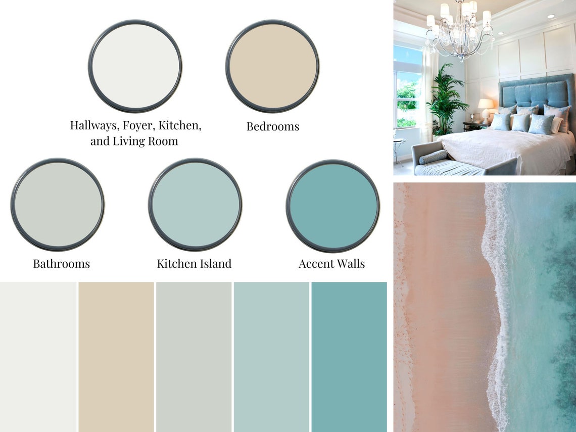 Coastal Paint Color Palette Coastal Vacation Home Beach Color Palette ...