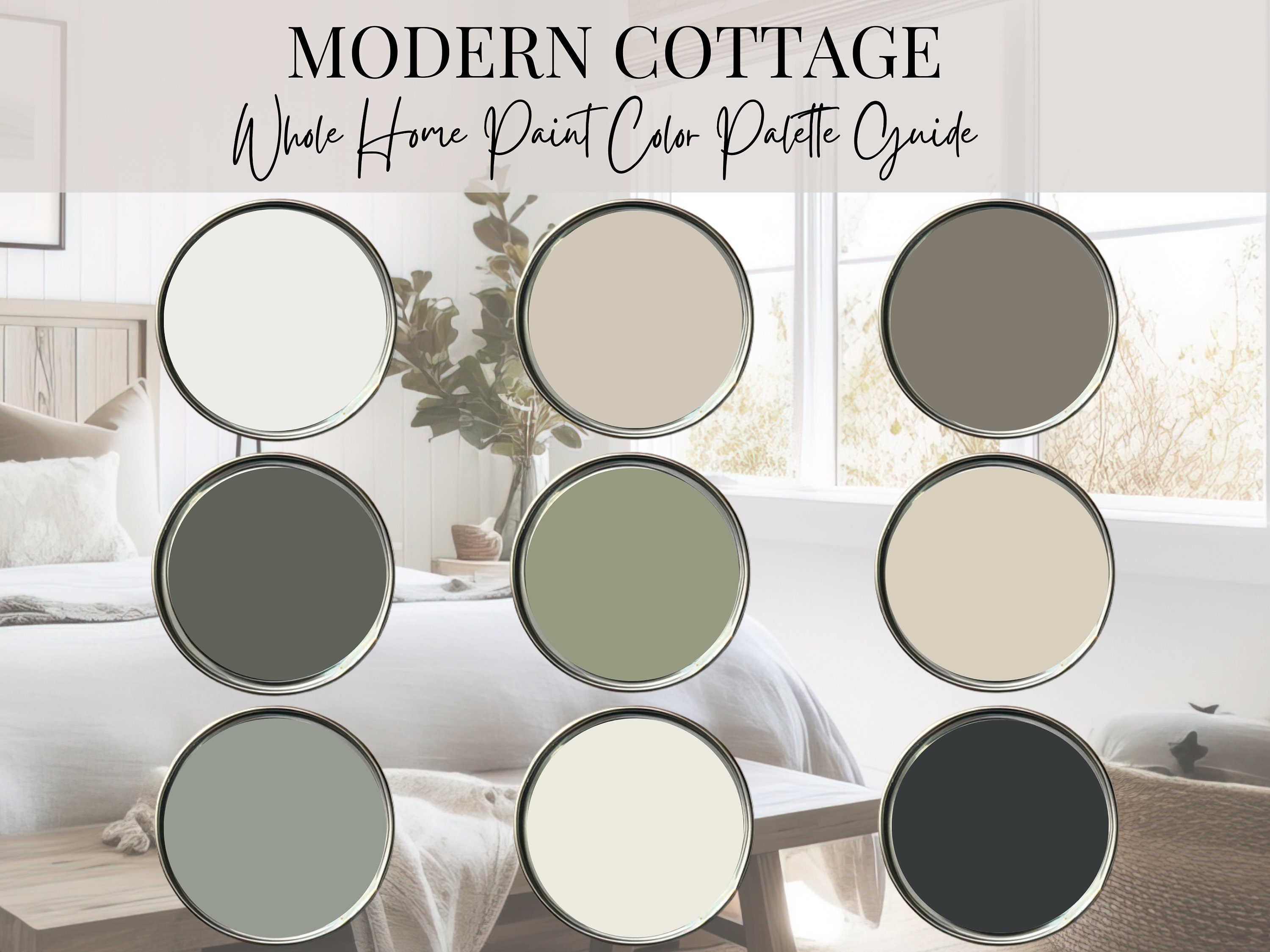 Curated Modern Cottage Whole Home Color Palette Guide, Interior Paint ...