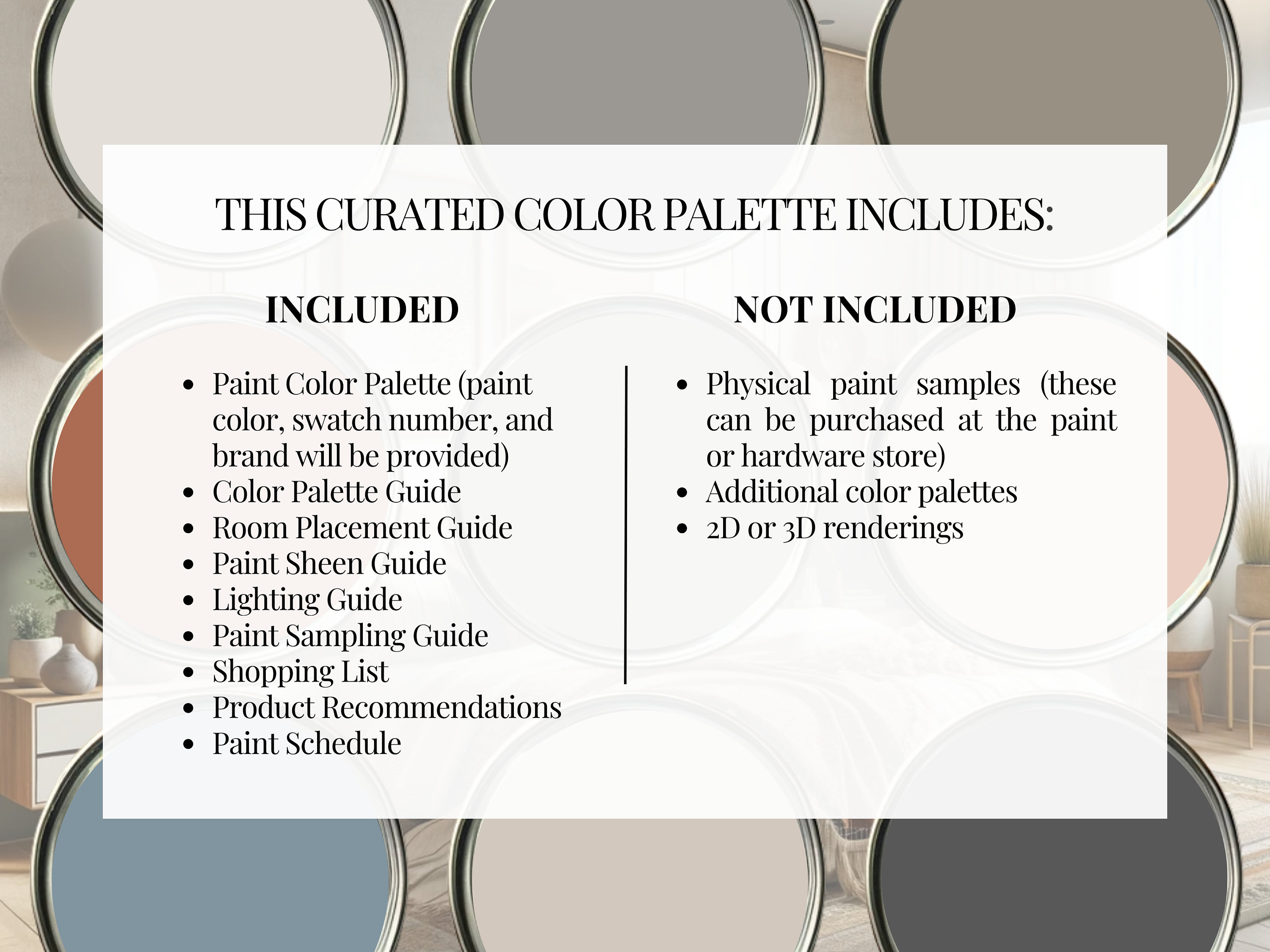 Curated Modern Boho Whole Home Color Palette Guide, Interior Paint ...