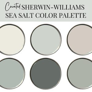Sherwin Williams Sea Salt Color Palette, Calm Color Palette, Coastal ...