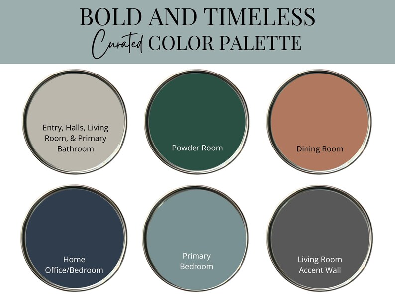 Bold and Timeless Curated Paint Color Palette, Bold Paint Colors ...