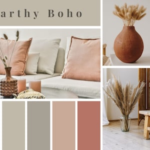 Earthy Boho Paint Color Palette, Interior Colors, Home Color Palette ...
