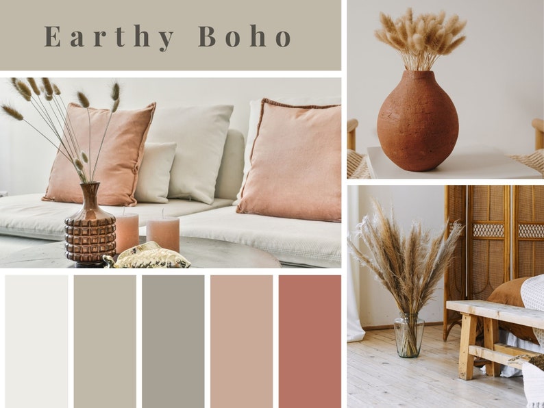 Earthy Boho Paint Color Palette, Interior Colors, Home Color Palette ...