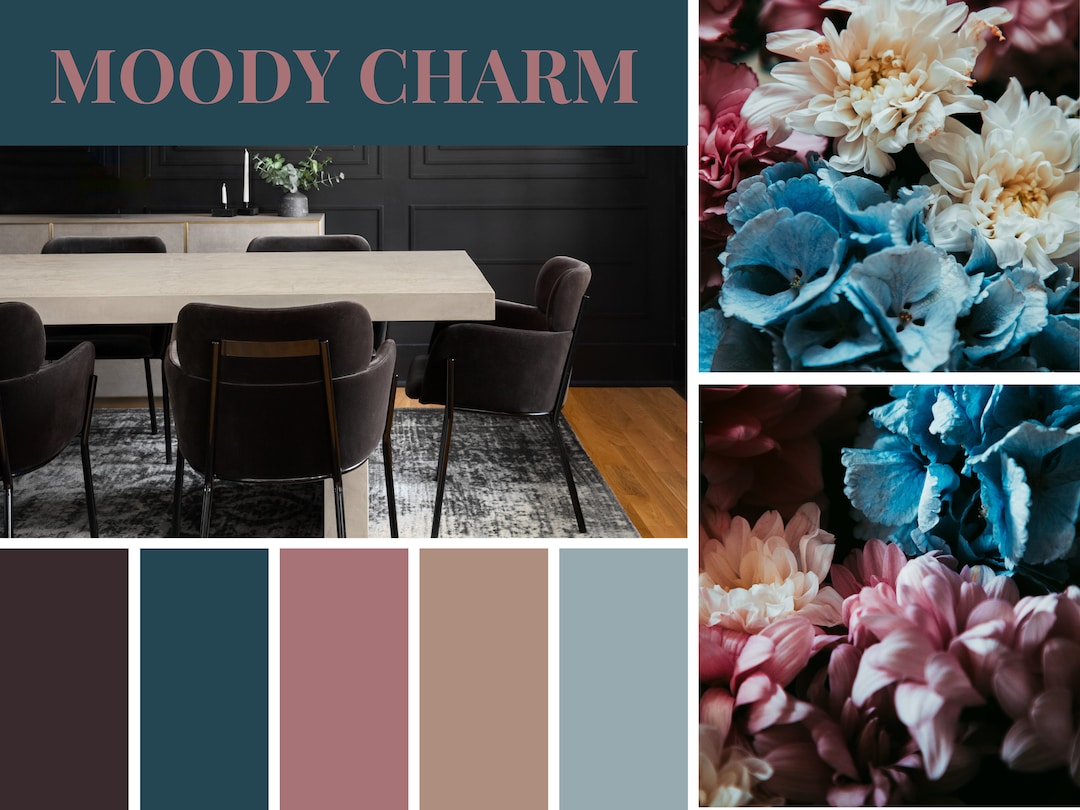 Curated Moody Color Palette, Moody Charm, Interior Paint Colors, Moody ...