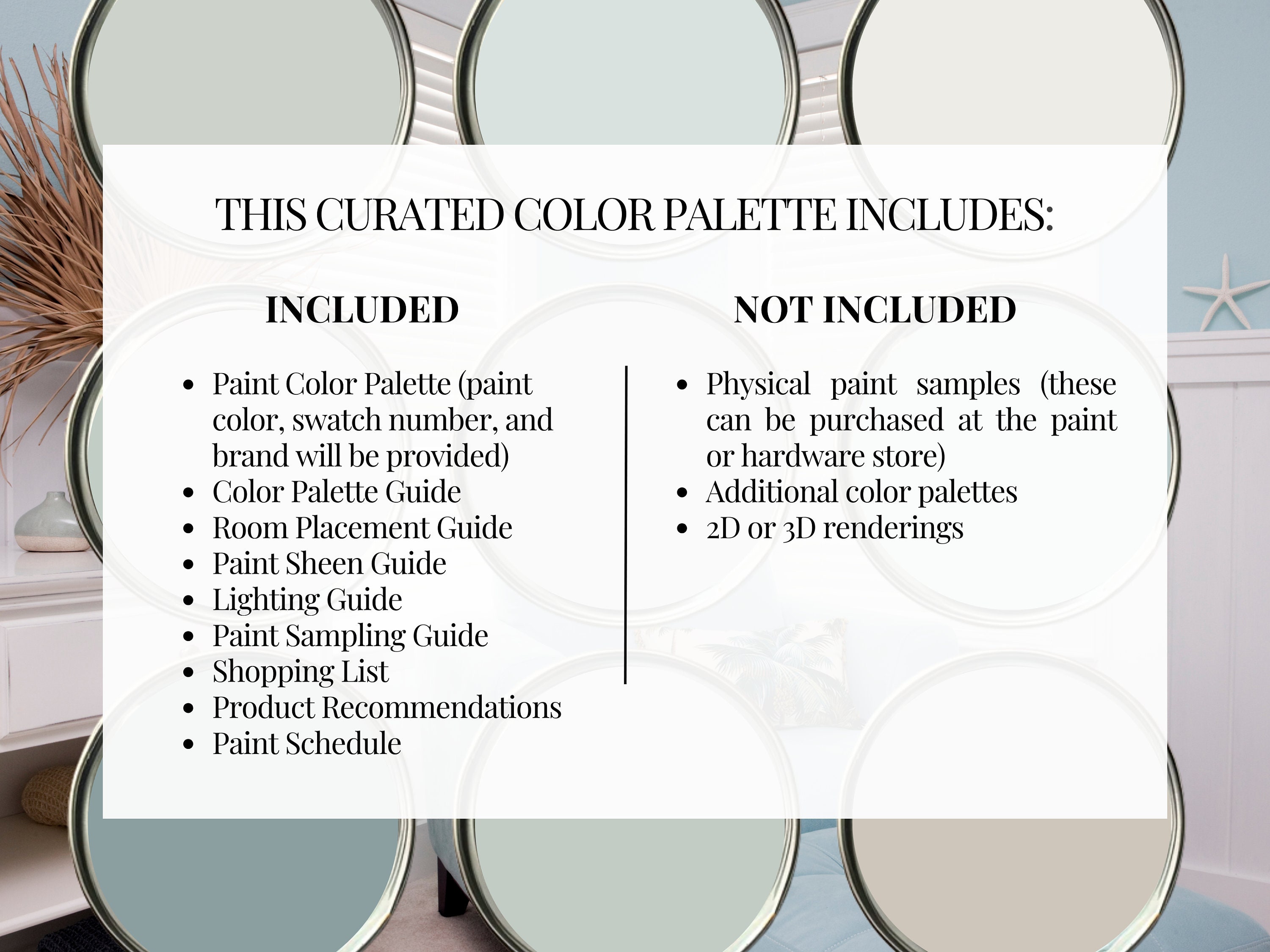 Curated Cool Coastal Vibes Whole Home Color Palette Guide, Interior ...