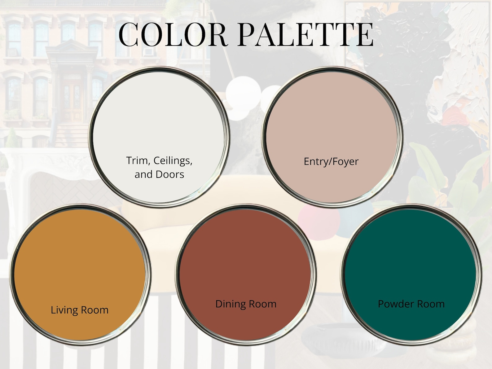 Bold Brownstone Color Palette - Bold Paint Colors - Interior Paint ...