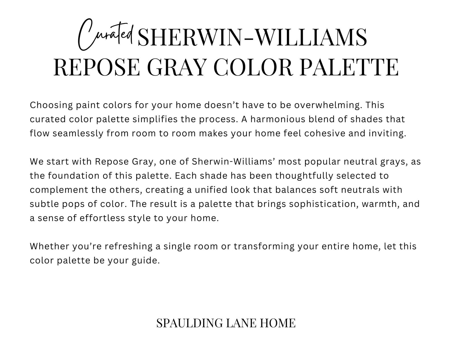 Sherwin-williams Repose Gray Color Palette, Neutral Color Palette ...