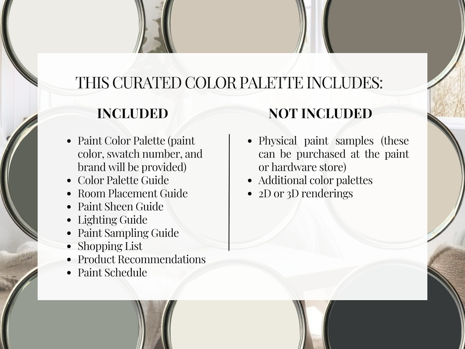 Curated Modern Cottage Whole Home Color Palette Guide, Interior Paint ...